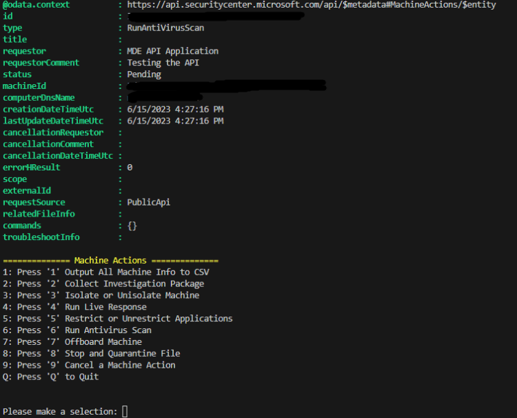 Taking Actions on MDE Devices via PowerShell and MDE API – Security ...